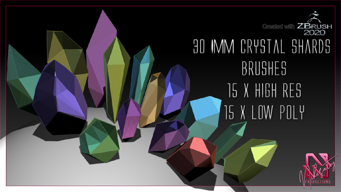 ArtStation - Zbrush IMM Crystal Shards Brushes