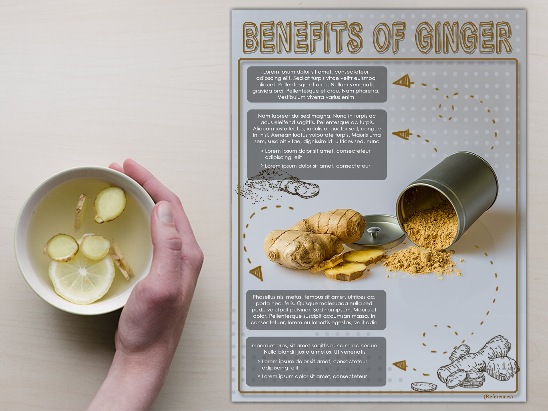 ArtStation - Benefits of Ginger (infographic template)