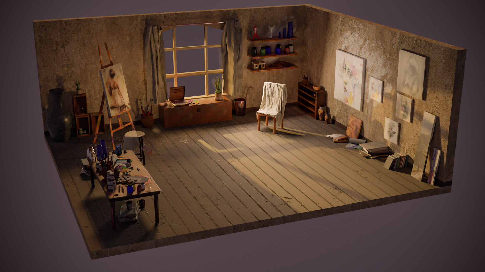 ArtStation - Art Studio at Sunset