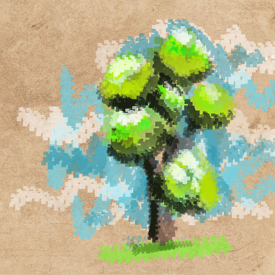 pixel art tree animation