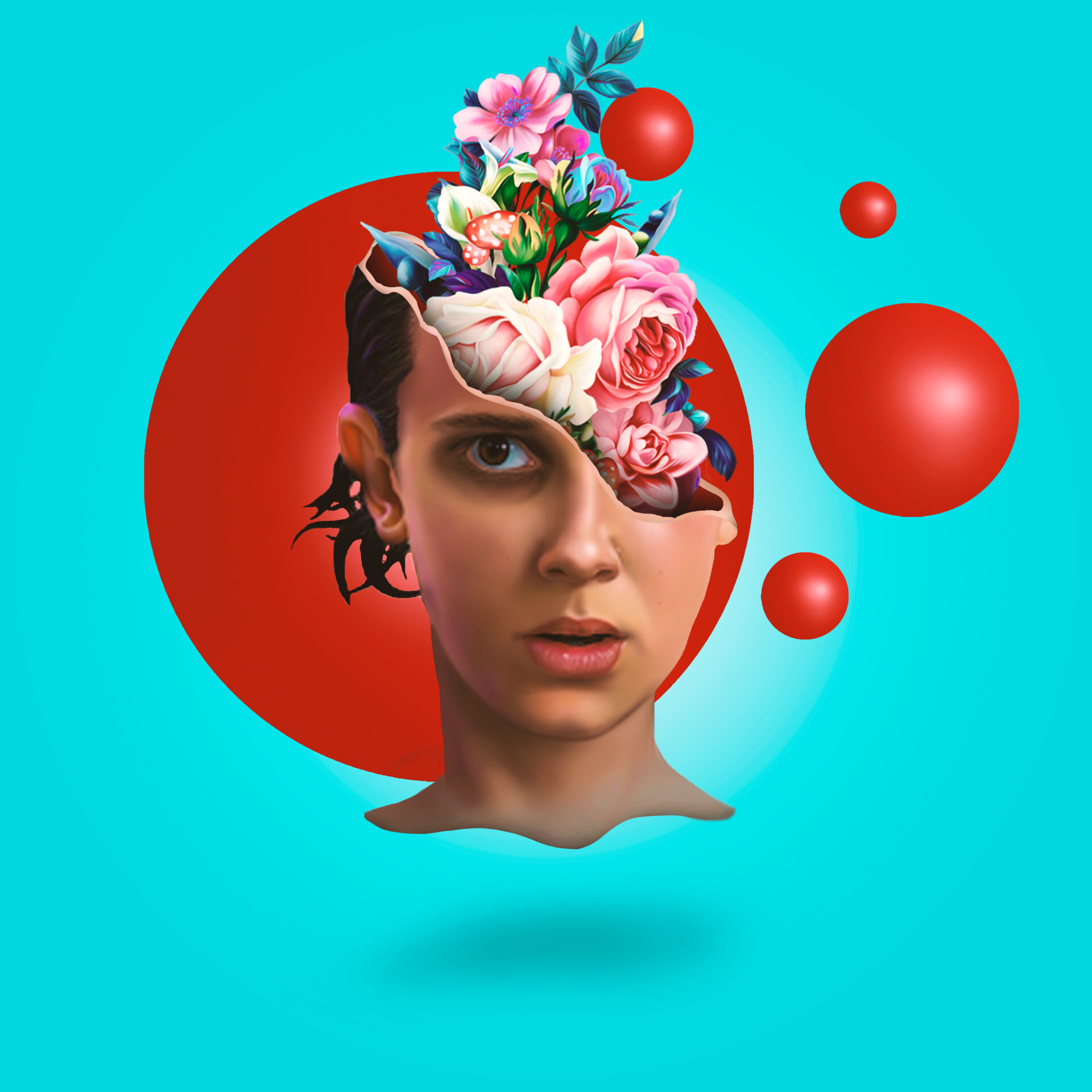 ArtStation - surrealist composition of character eleven from stranger ...