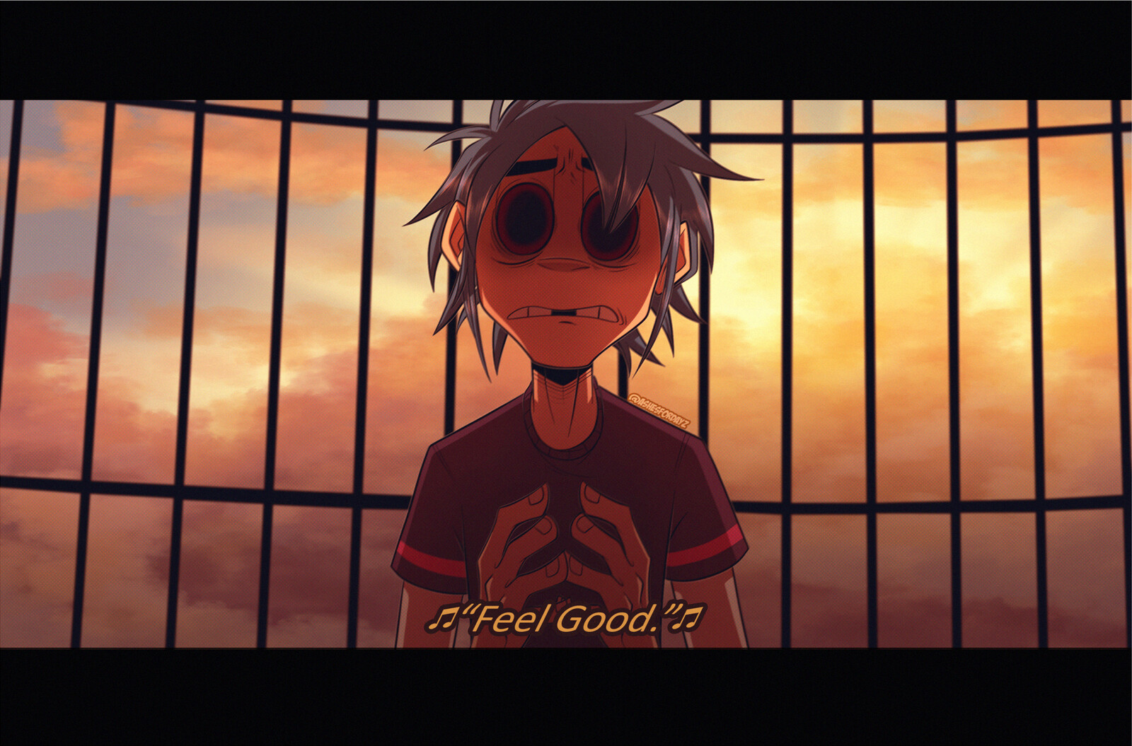 Ashleigh Phillips - Feel Good Inc screenshot redraws - Gorillaz