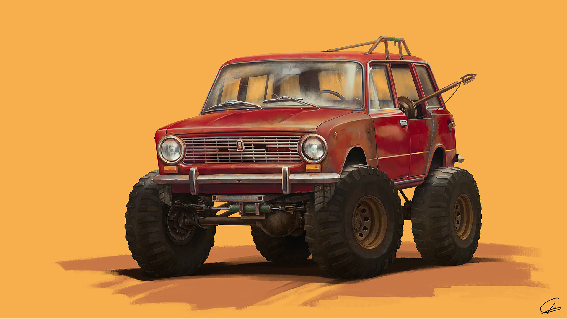 ArtStation - VAZ-2102 in Mad Max style