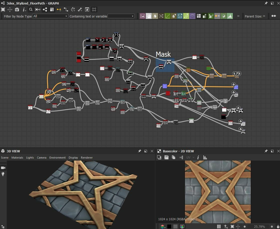 3dExtrude Tutorials - Stylized Path Material - Substance Designer