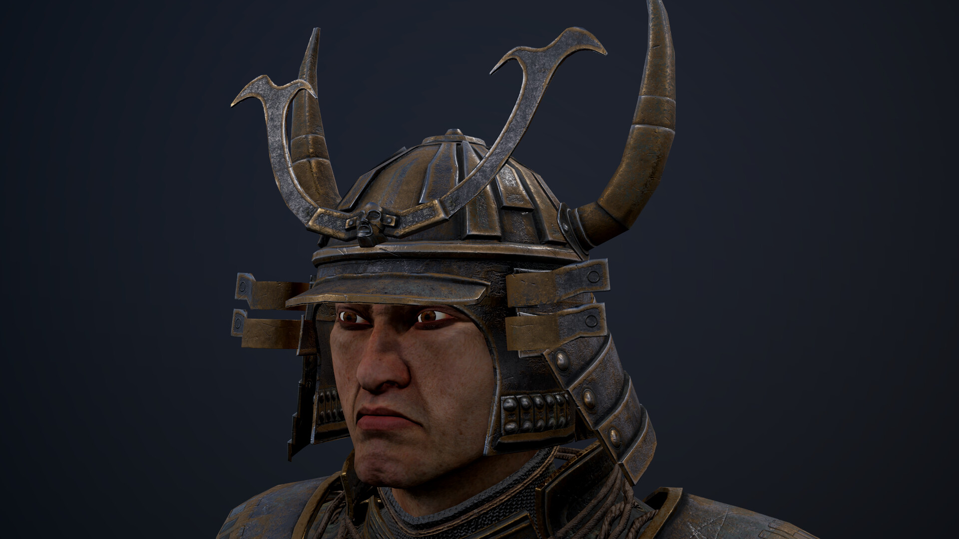 "SDKwarrior" - Samurai Boss Low-poly 3D model