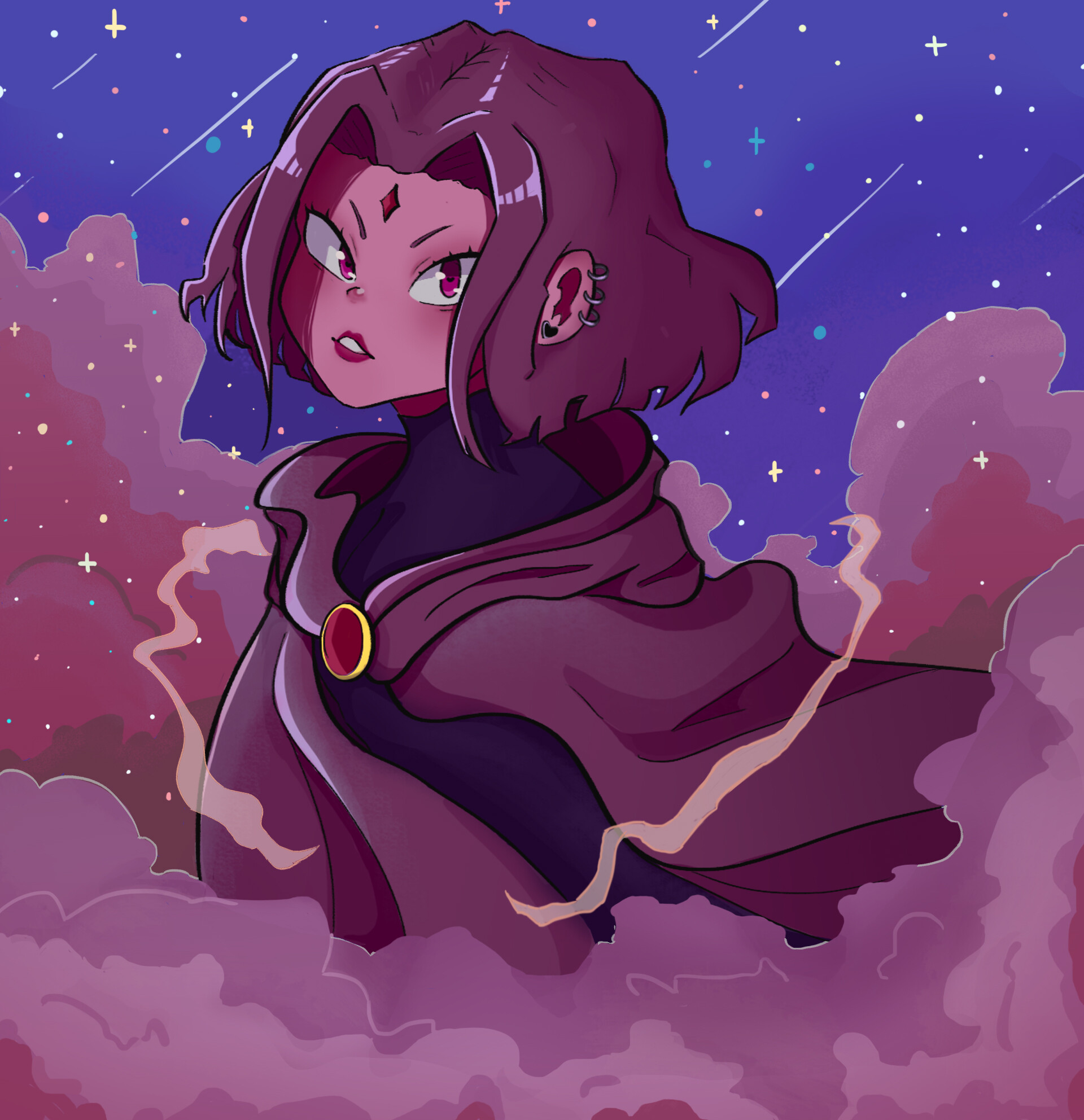 how to draw pink raven