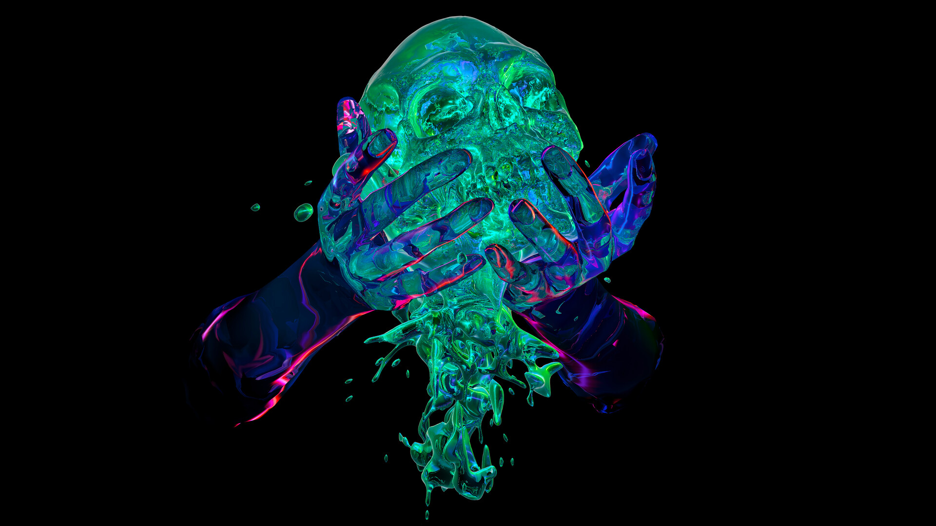 ArtStation - liquid skull in hands