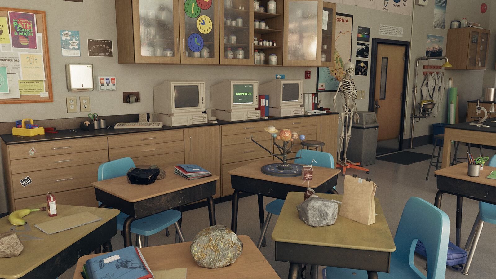 Dekogon Studios - 90's Highschool Science Classroom - Day Theme (UE4)