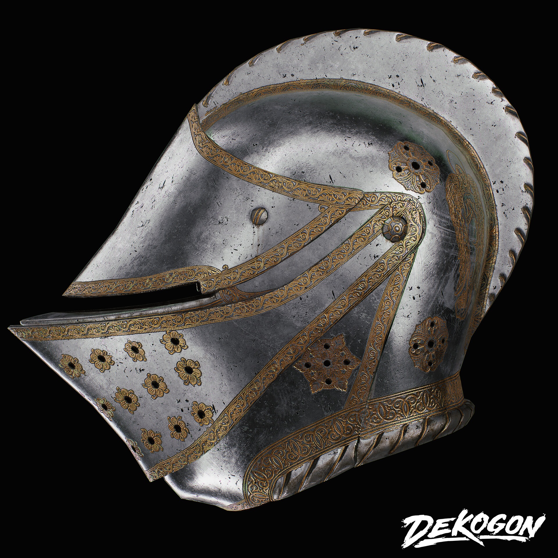 Medieval Knight Helmet Profile