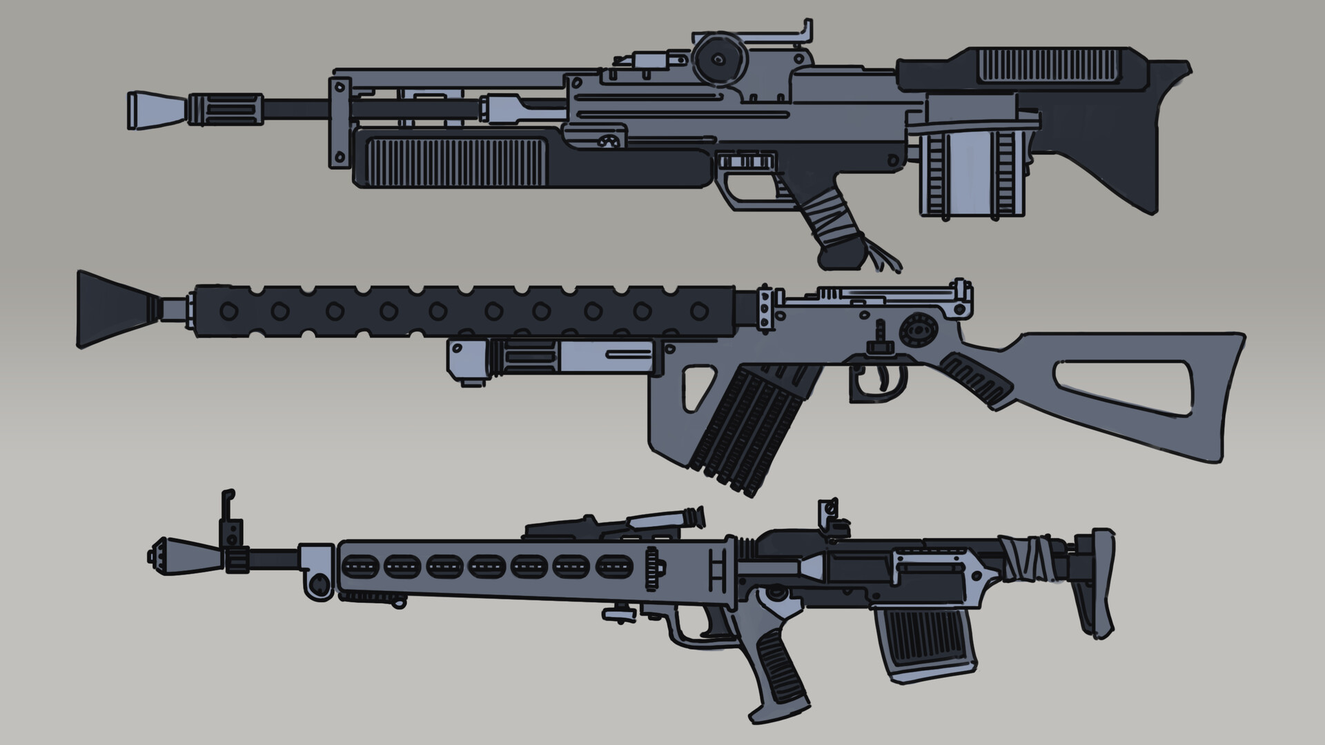 Dominic Littler - Star Wars fan art: Blasters