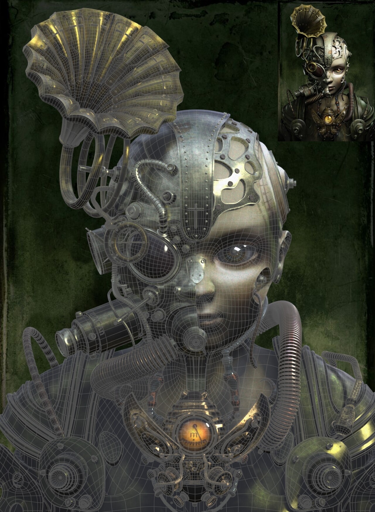 steampunk cyborg face