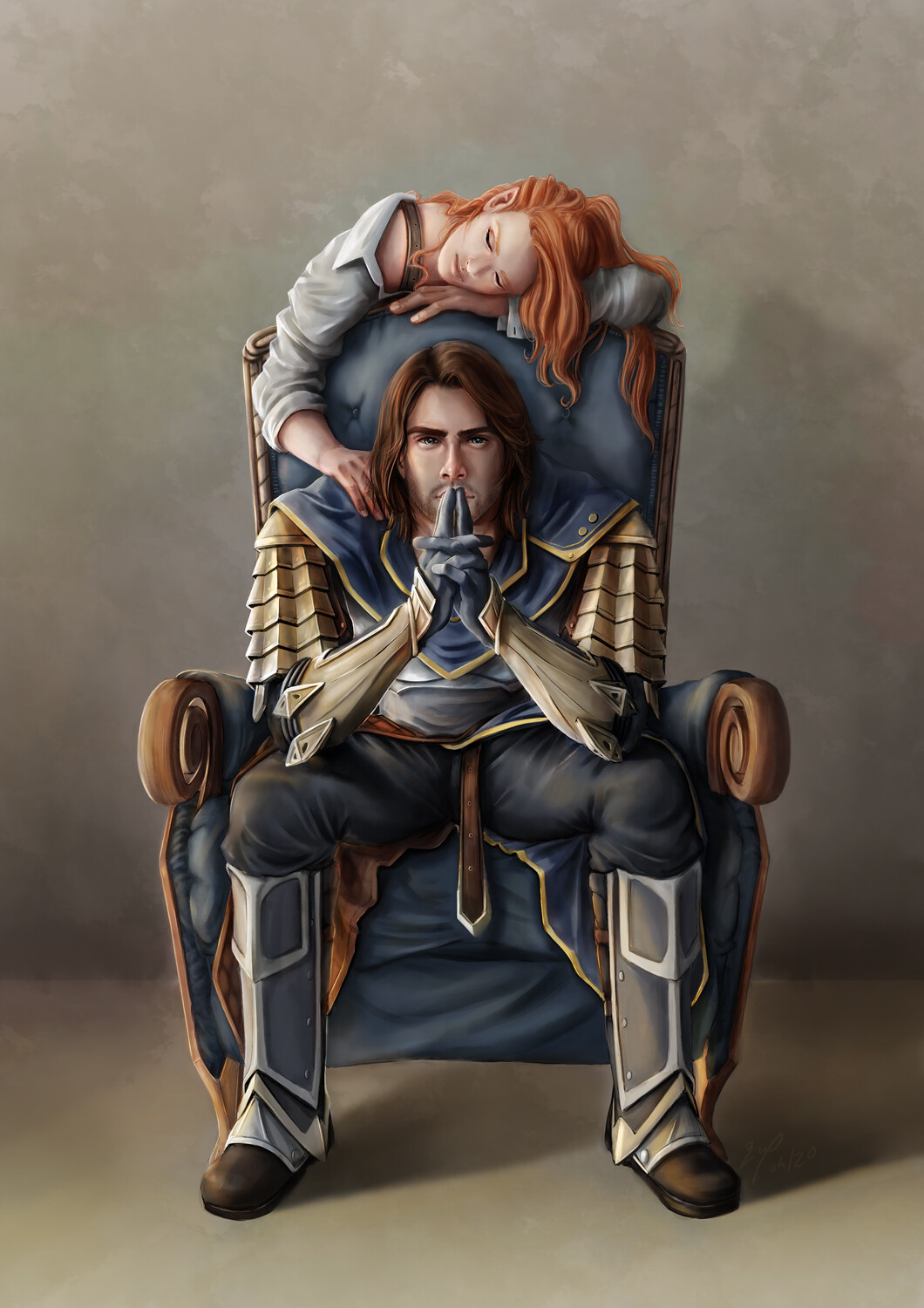 ArtStation - The sleeping Lion and the sheltering Falcon