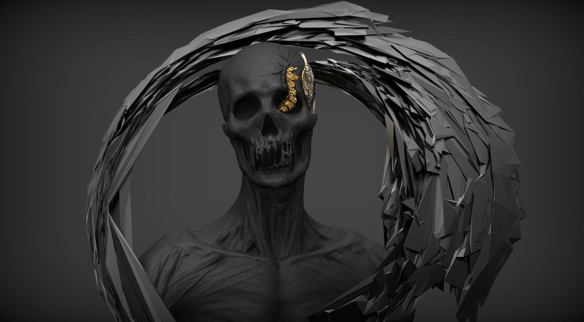 ArtStation - Skull Bust,Ecorche Zbrush 2020