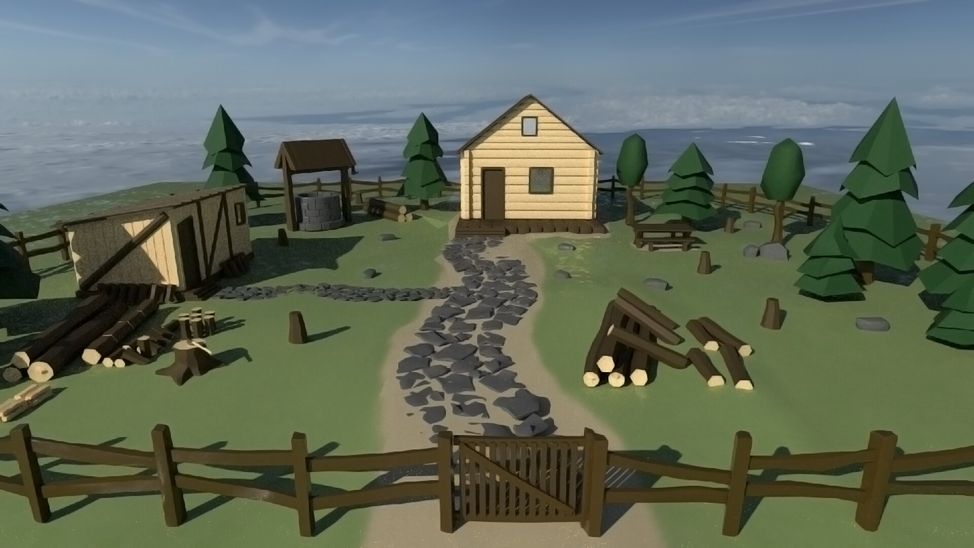 ArtStation - Low poly Lumberjack House