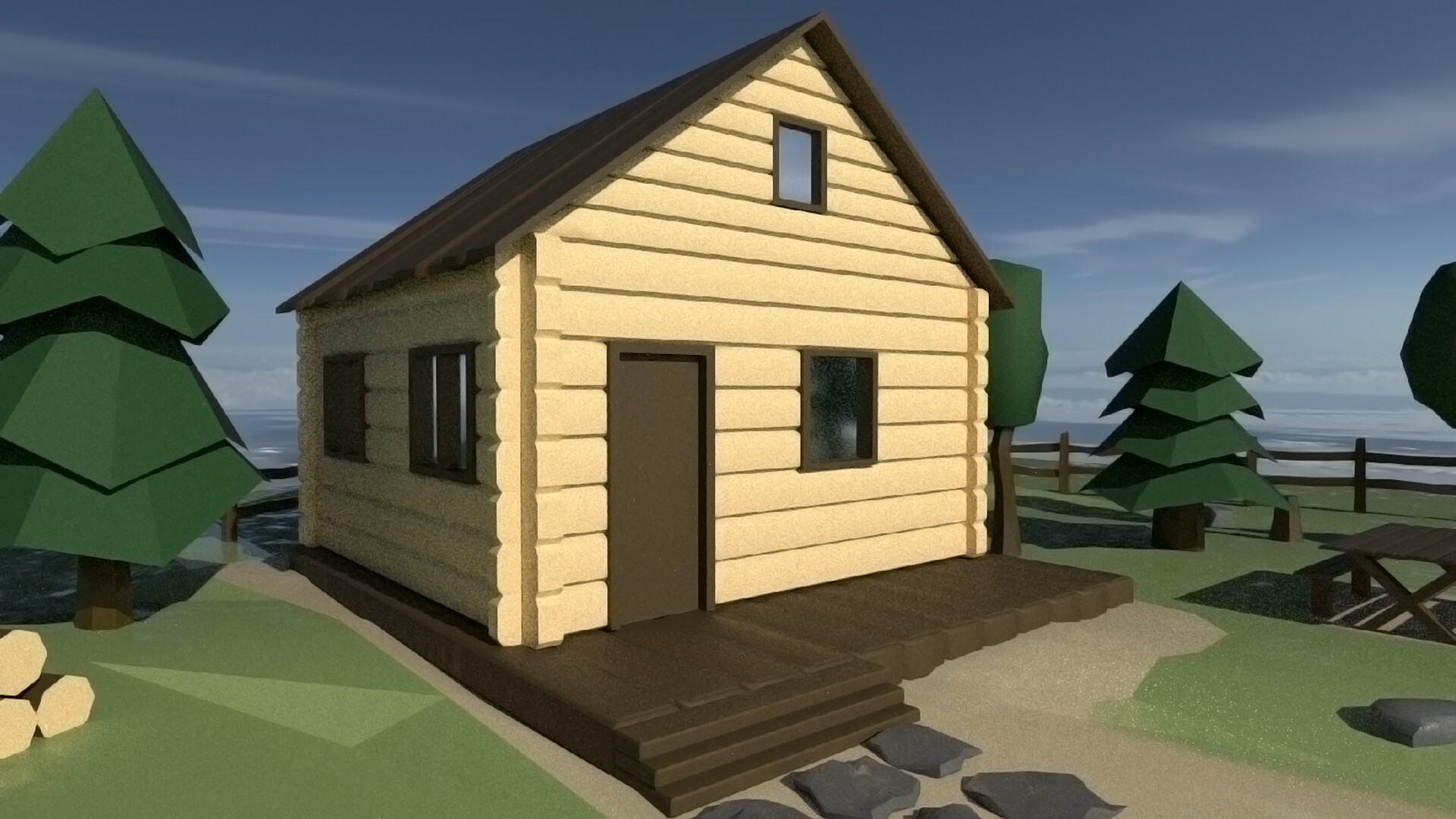 Berna Balkan - Low poly Lumberjack House