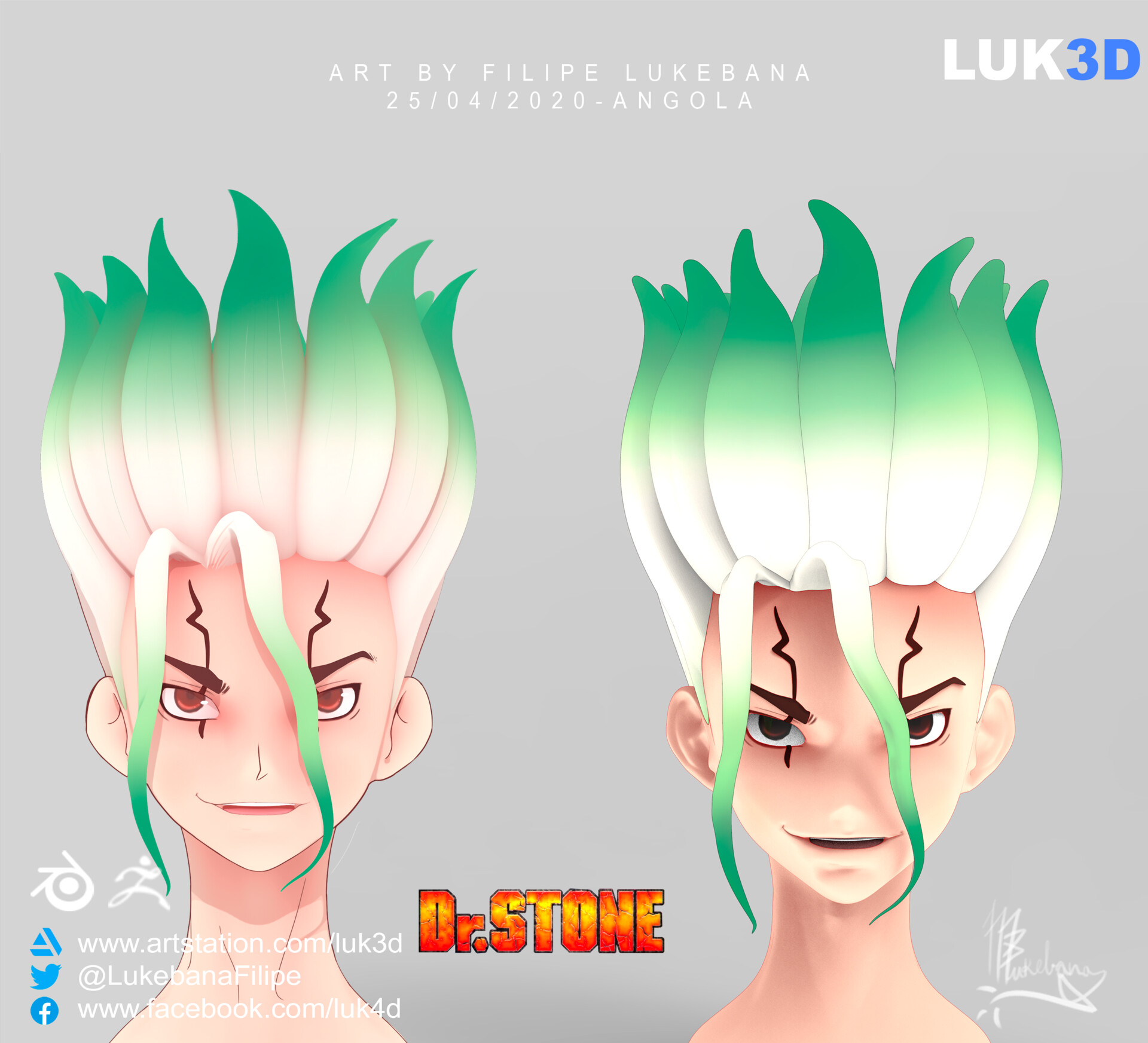 ArtStation - Senku from Dr.Stone