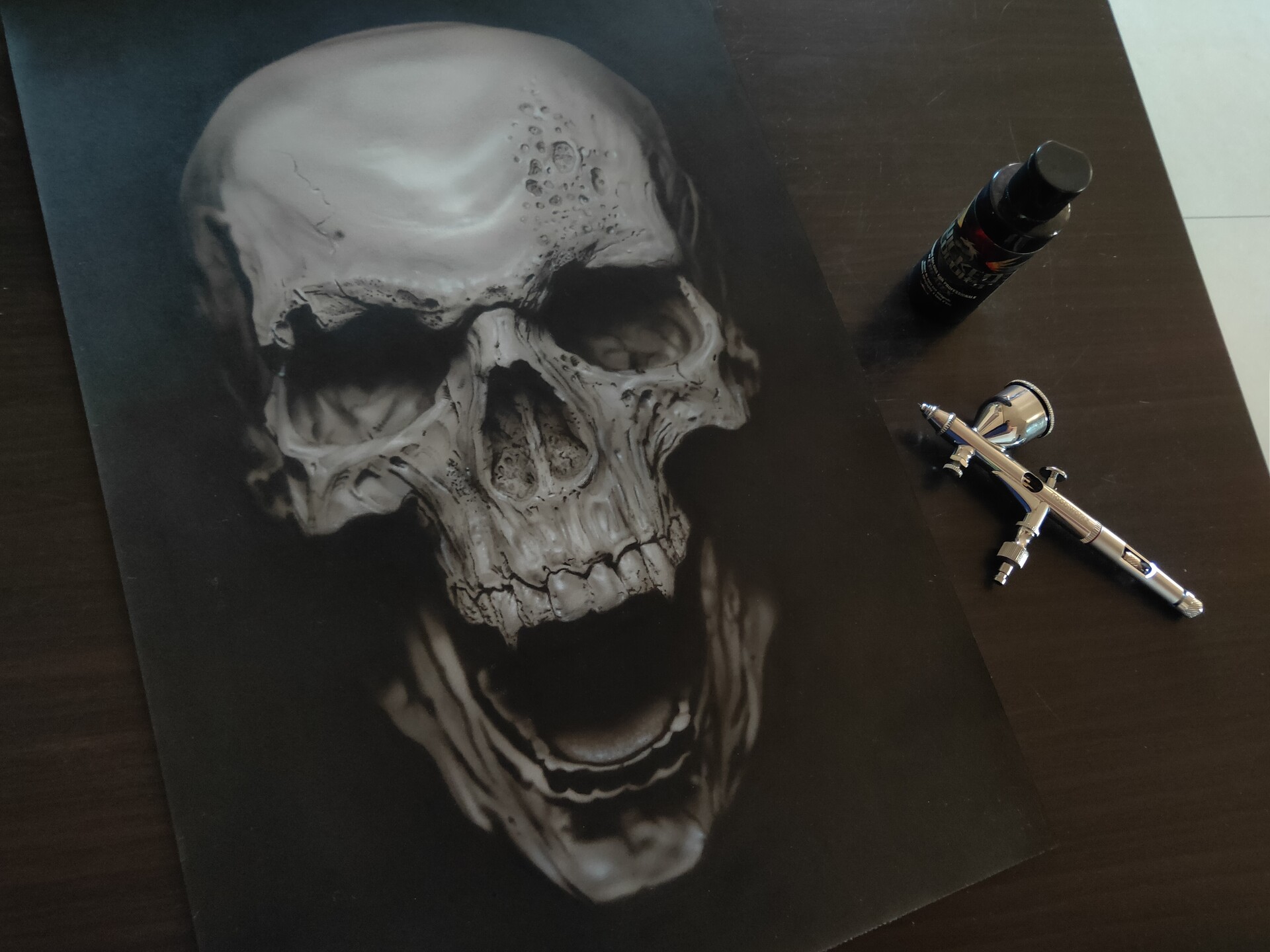 Airbrush Ninja Realistic Old Skull Painting airbrush-ninja-realistic-old-skull-painting