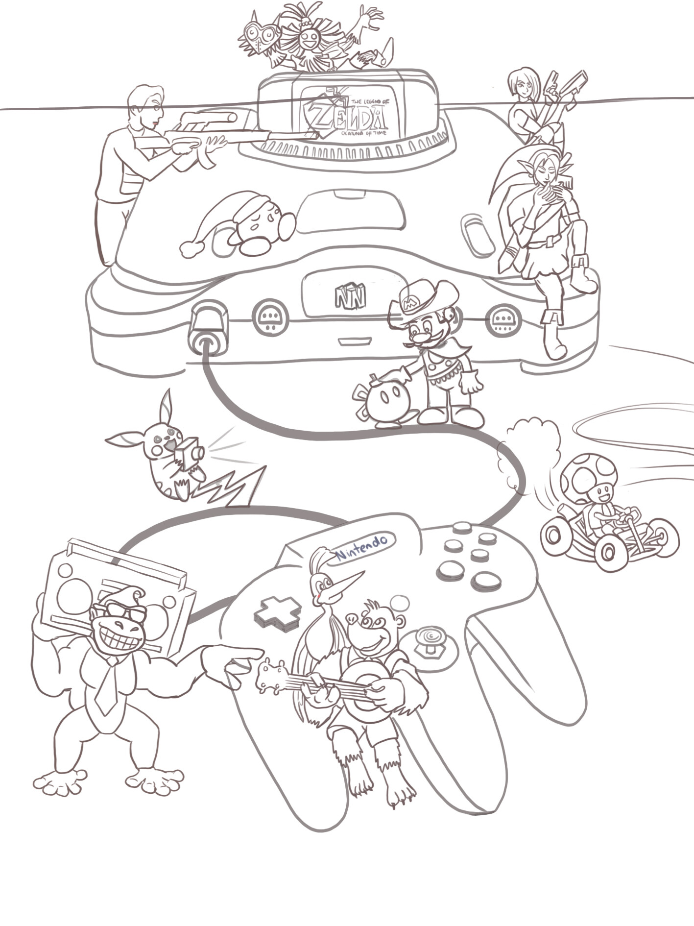 nintendo 64 coloring pages