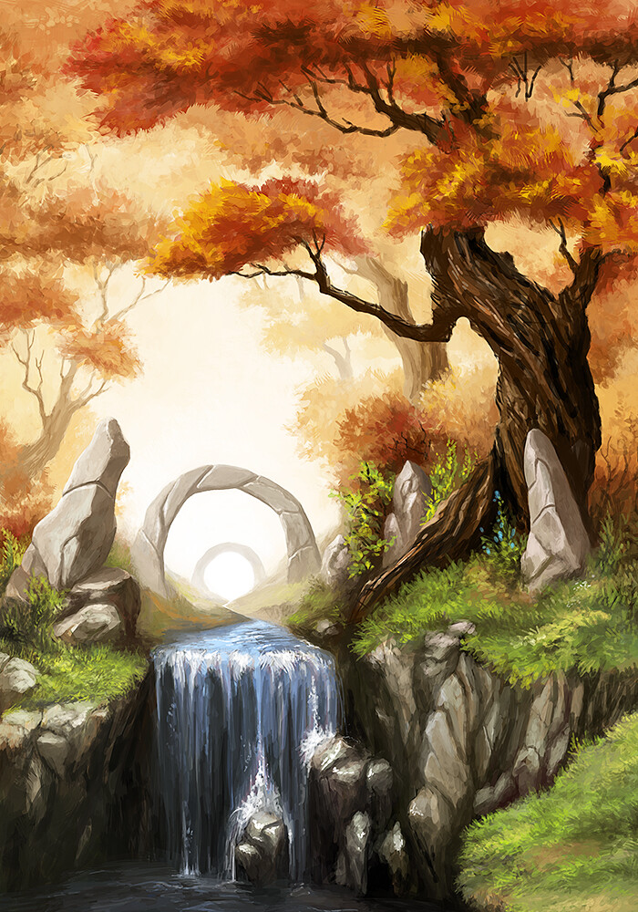 River Landscape by Nina Perchenko : r/ImaginaryLandscapes