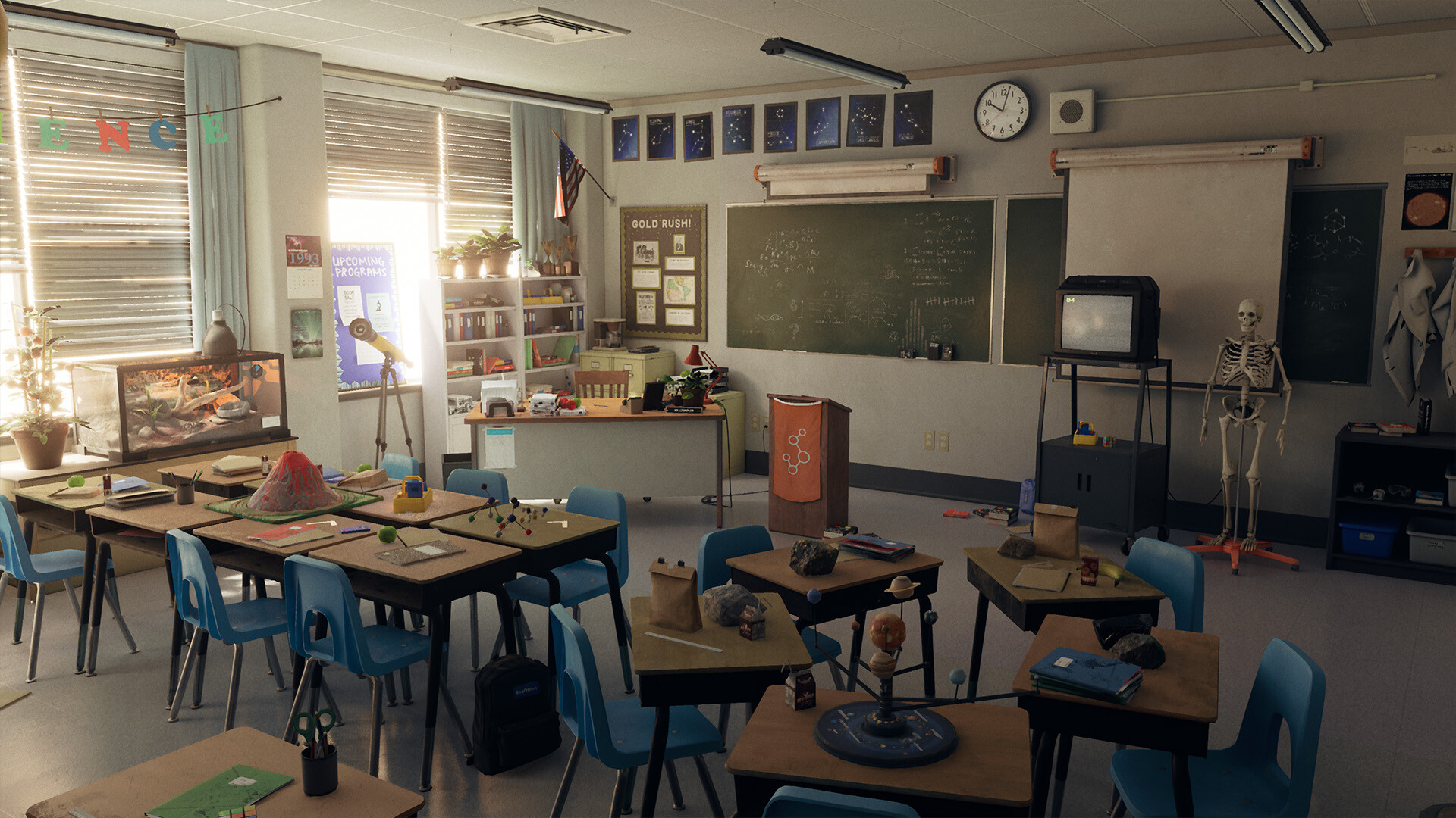 Mary-Sue Challinor - Dekogon 90's Highschool Science Classroom