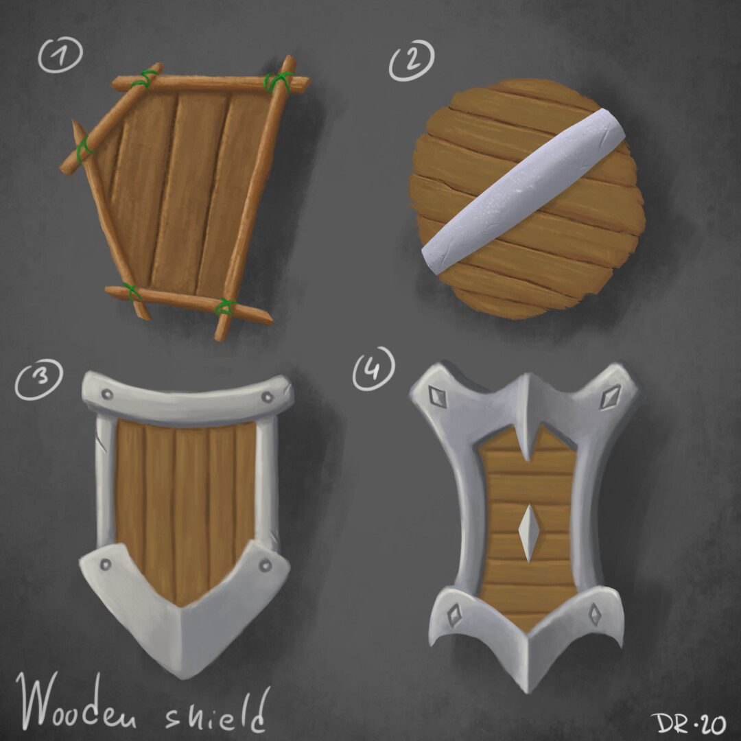 ArtStation - Wooden Shield Progression