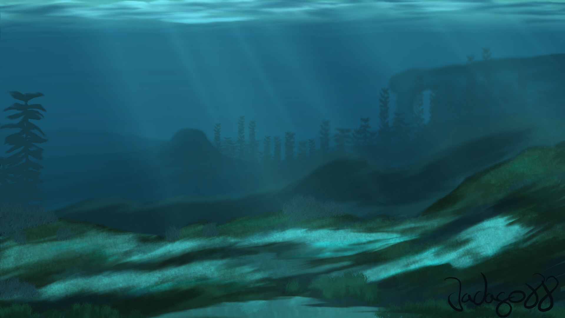 how to draw rocks underwater