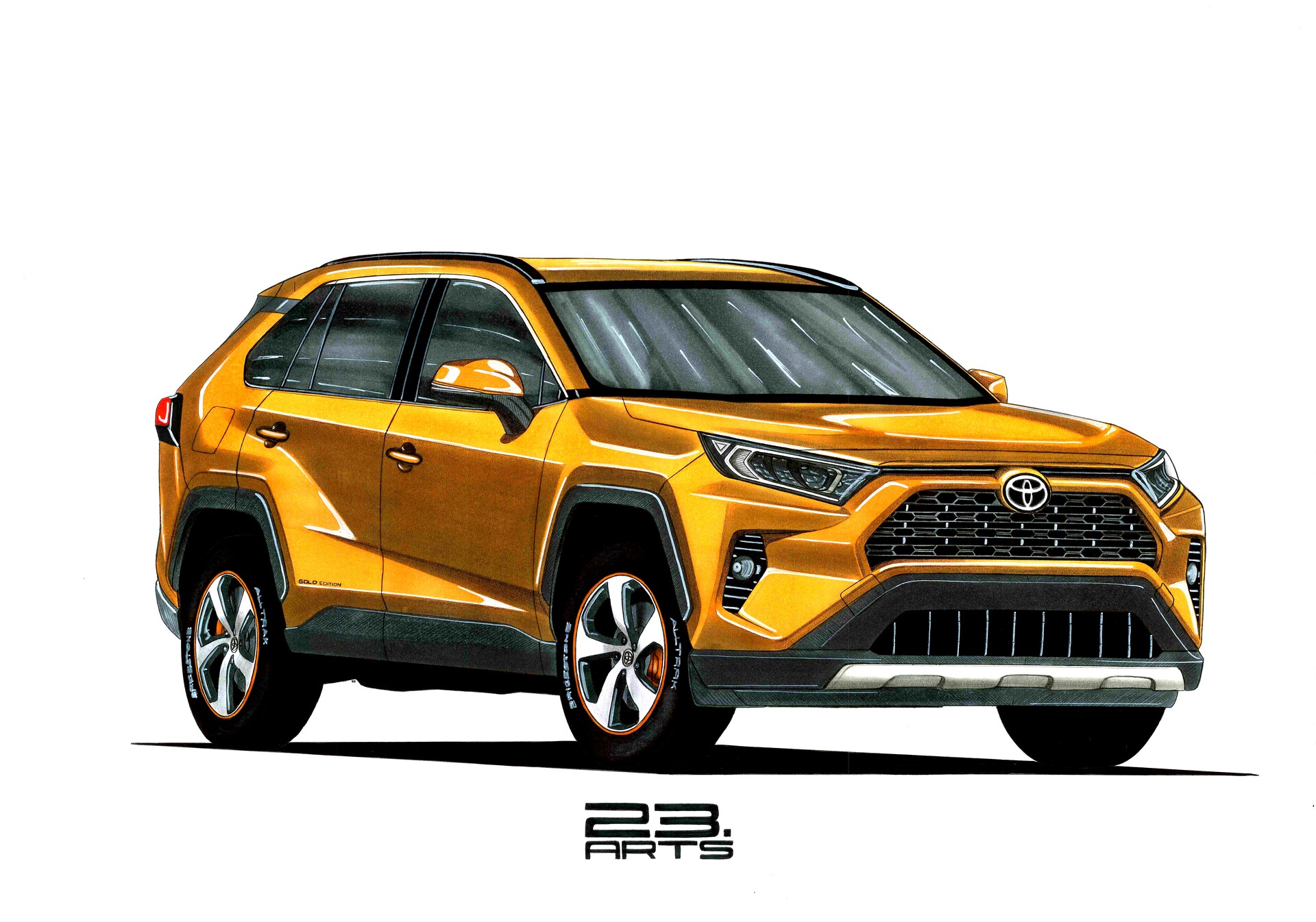 how to draw toyota car step by step