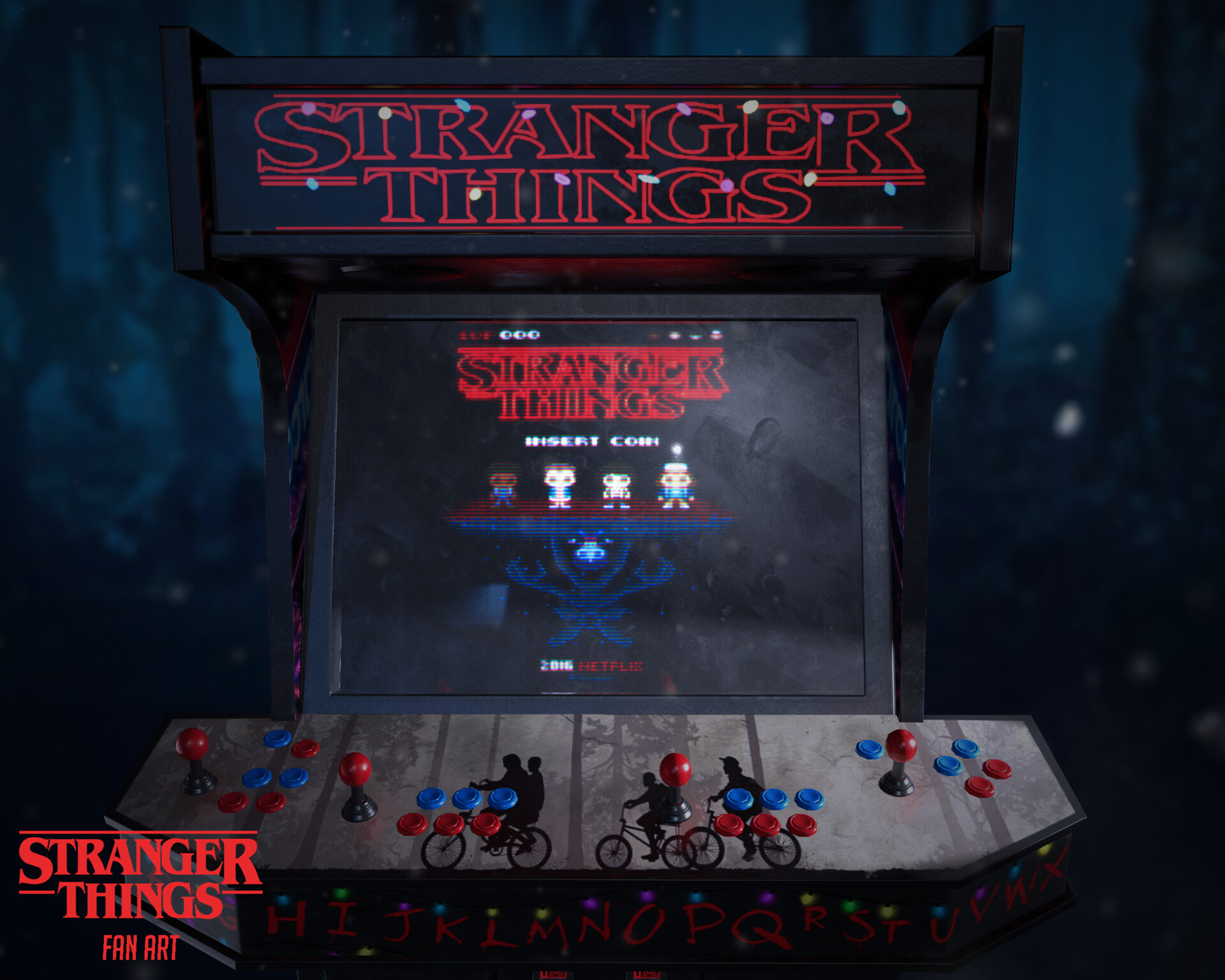 Manolo Lenzi - Stranger Things Fan Art (Demogorgon and Arcade)