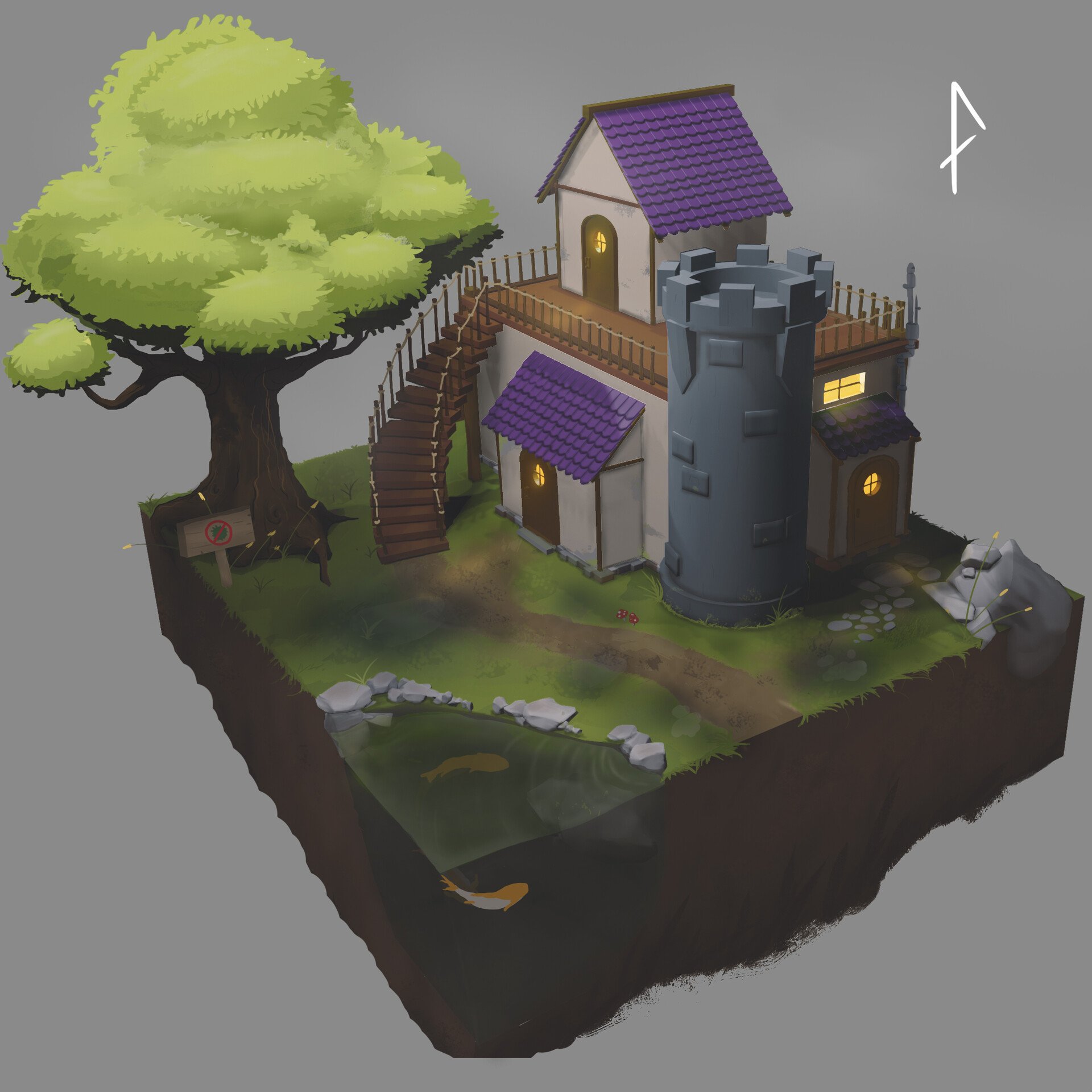 ArtStation - Raining animation in a 3D diorama