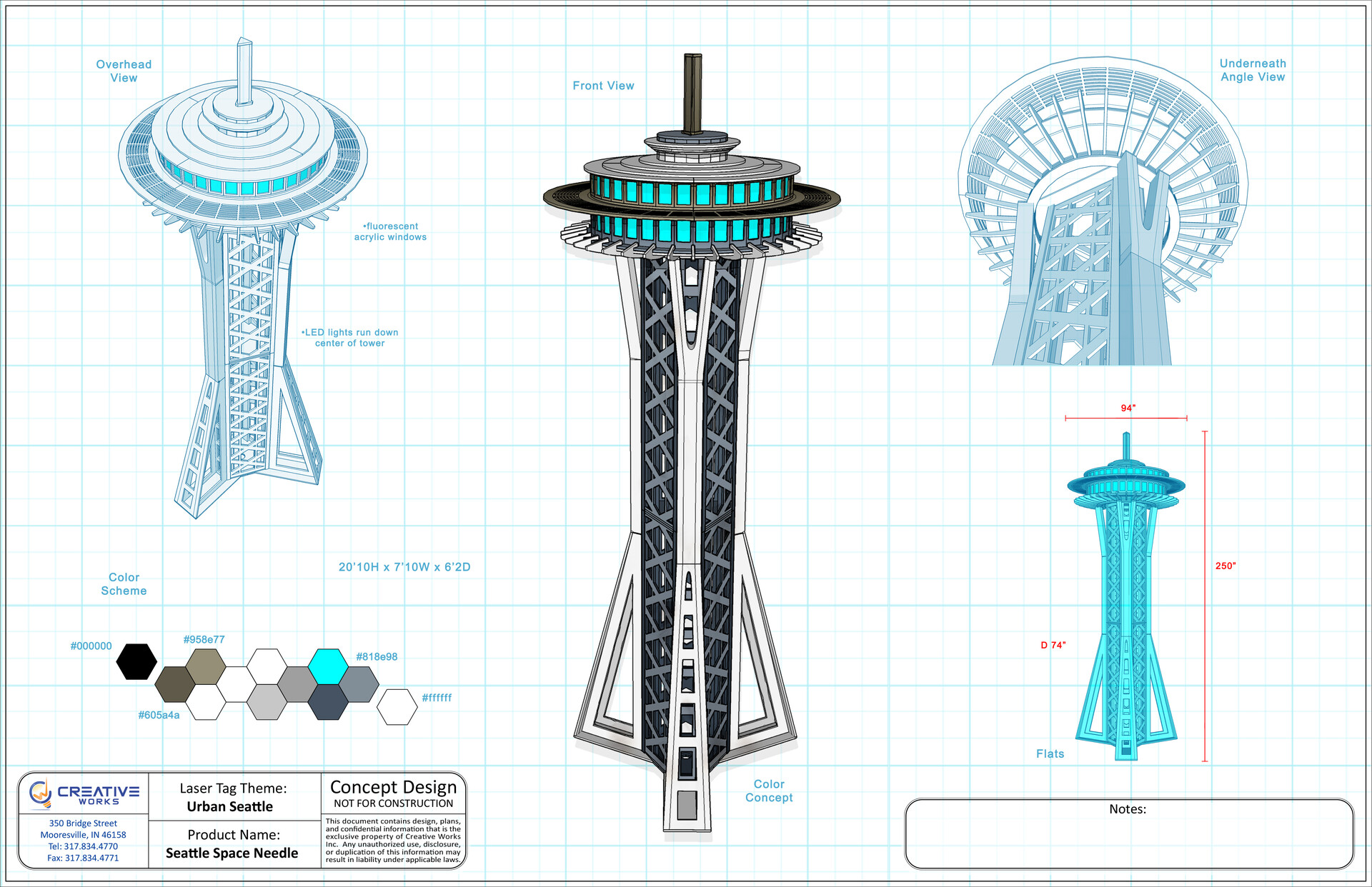 ArtStation - Space Needle Center Prop Concept Art