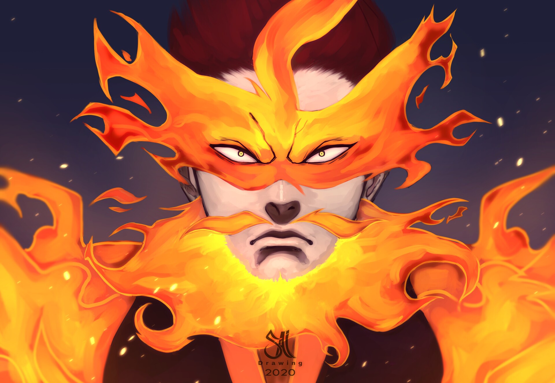 how to draw fire in sai