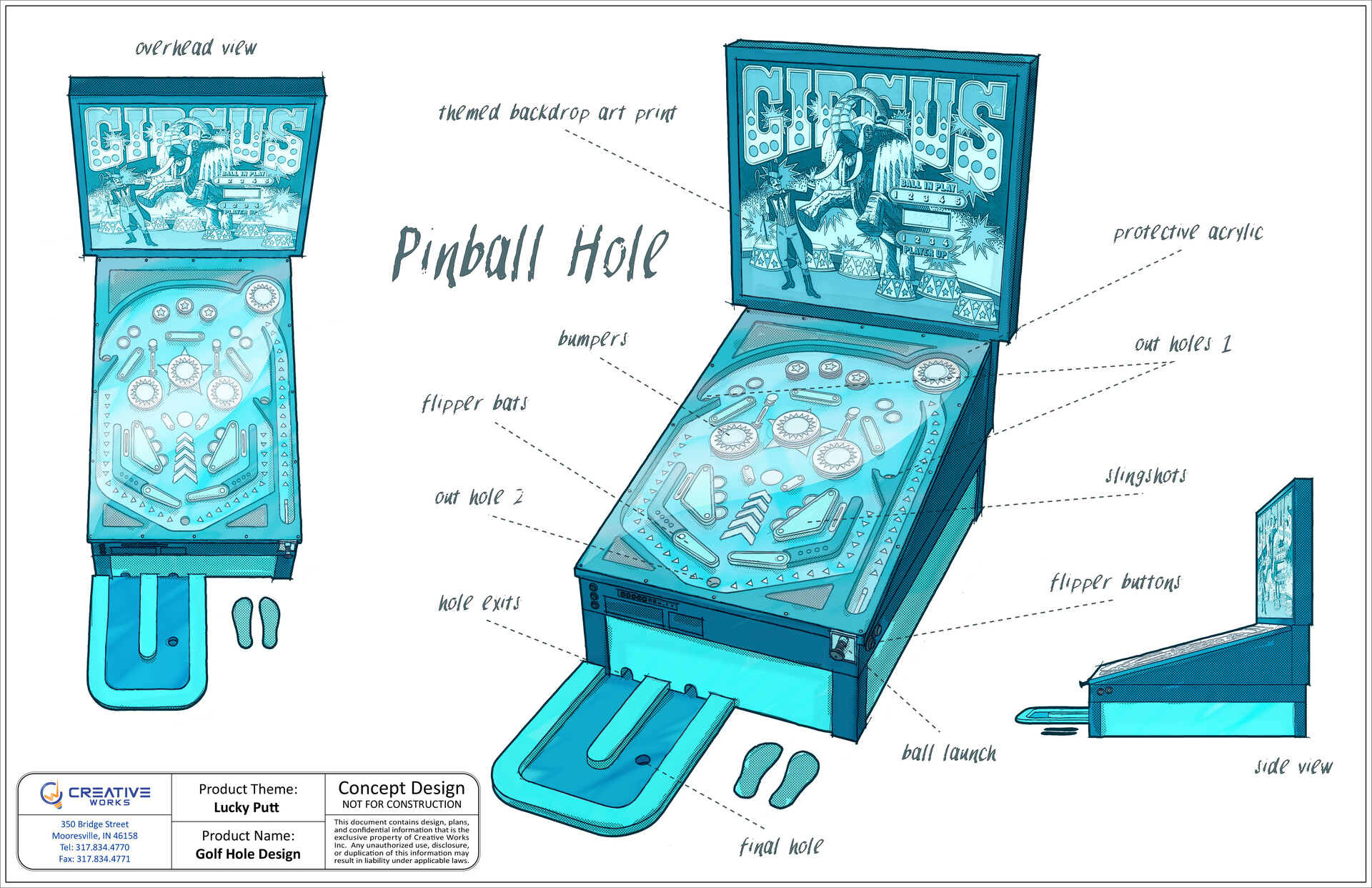 ArtStation - Miniature Golf Hole Concept Art Circus Pinball