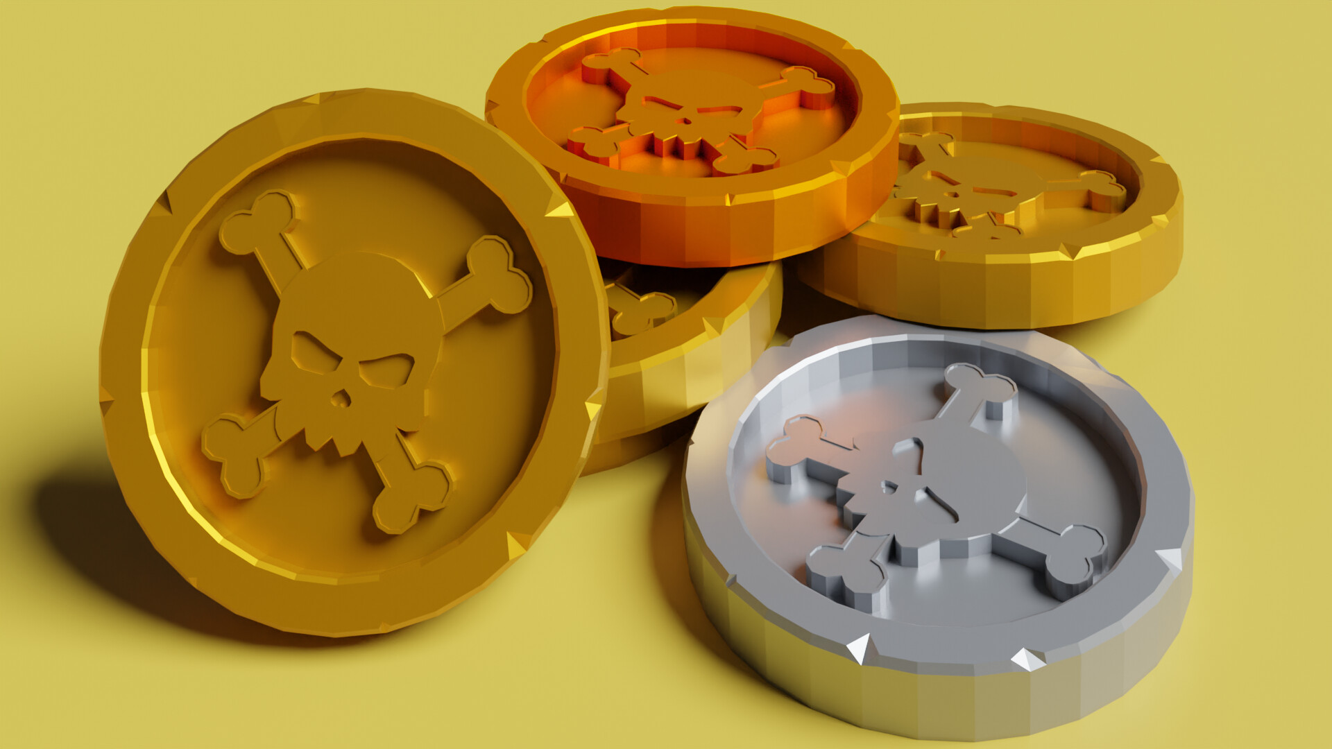 ArtStation - Low Poly Pirate Coins