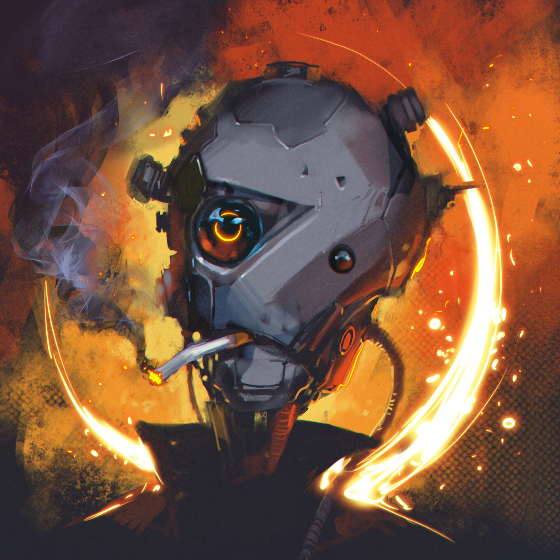 ArtStation - Smoking Bot