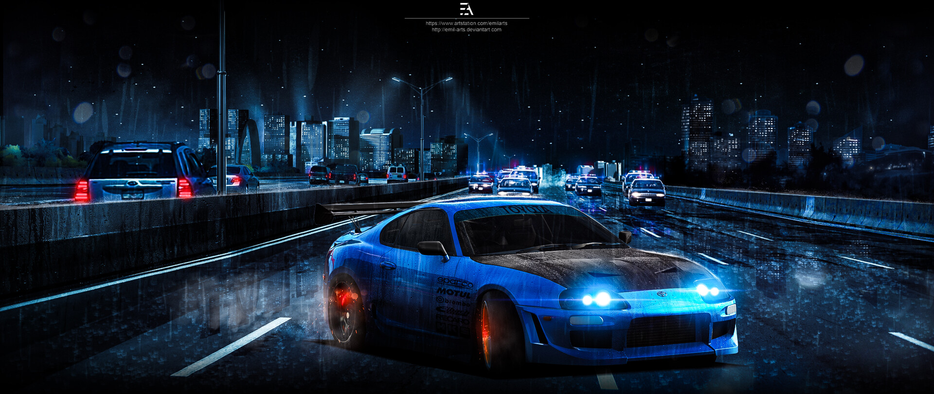 ArtStation - Toyota Supra-Police Chase