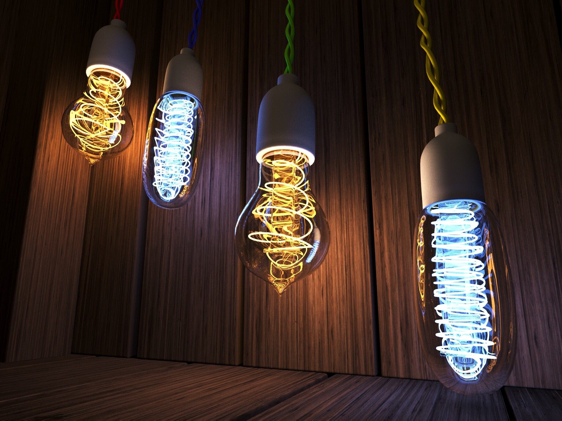 ArtStation - Neon light bulbs