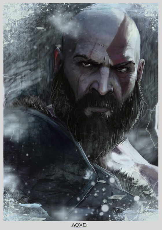 ArtStation - Kratos , digital painting