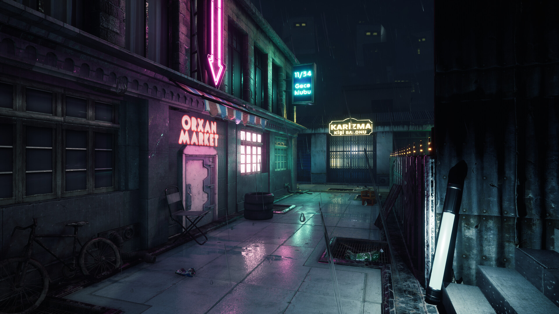 AzDimension LLC - Rainy Neon - Baku - Cyberpunk Streets