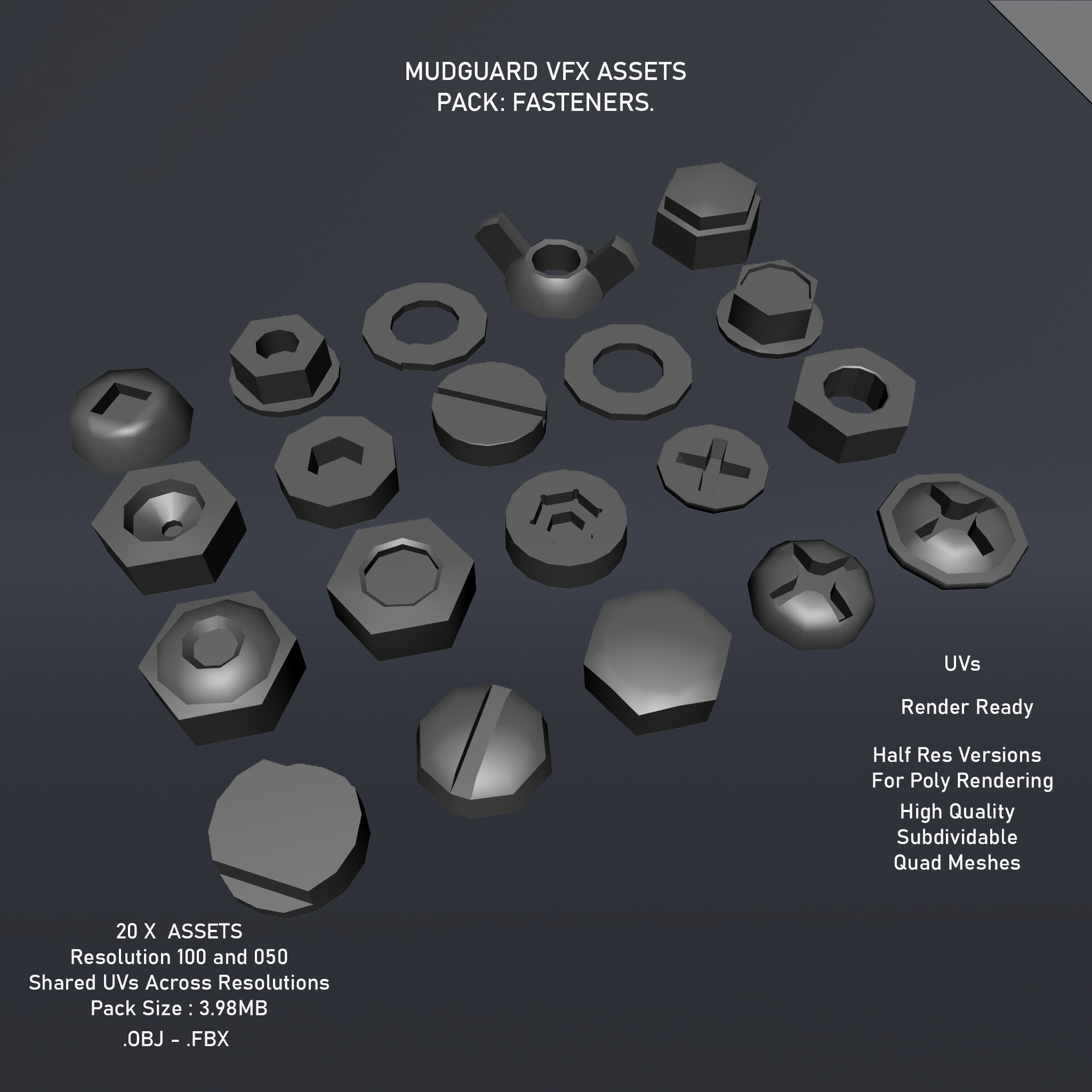 Mudguard Models - PACK: FASTENERS