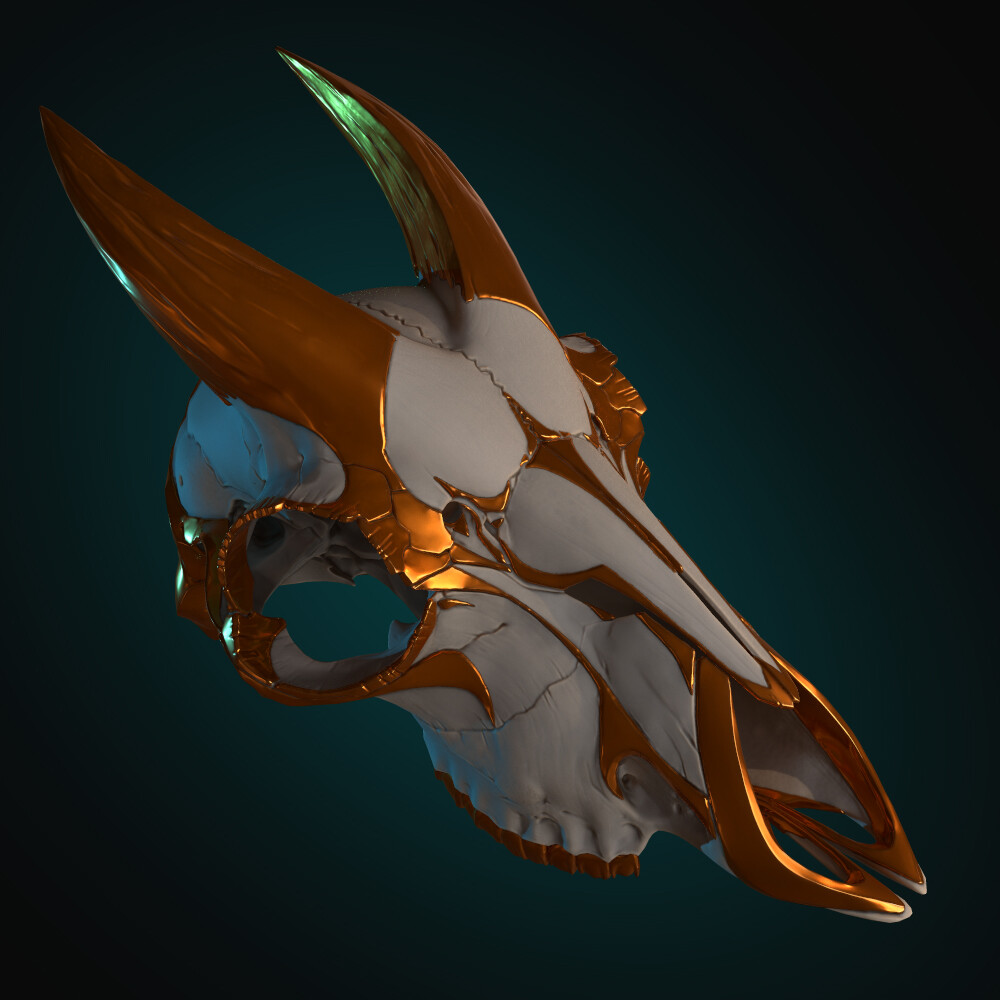 ArtStation - Gilded Goat Skull