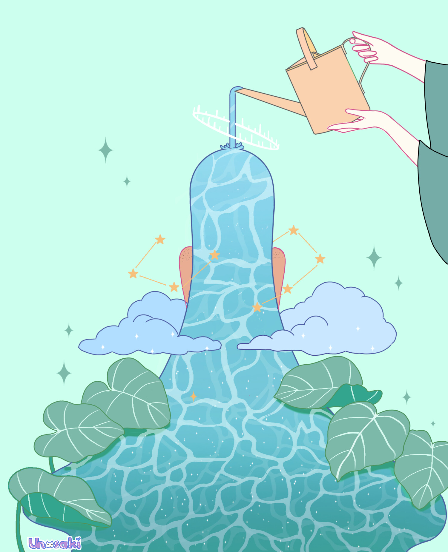 ArtStation - Waterfall hair