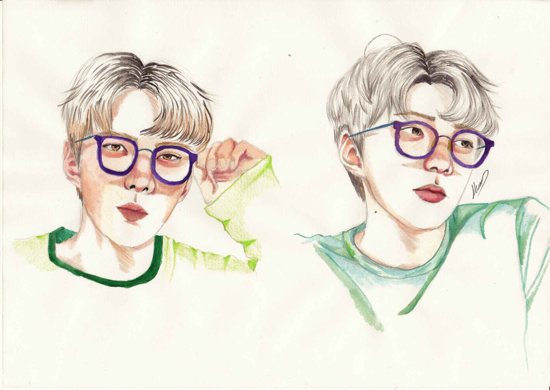 ArtStation - Duo portrait Sehun