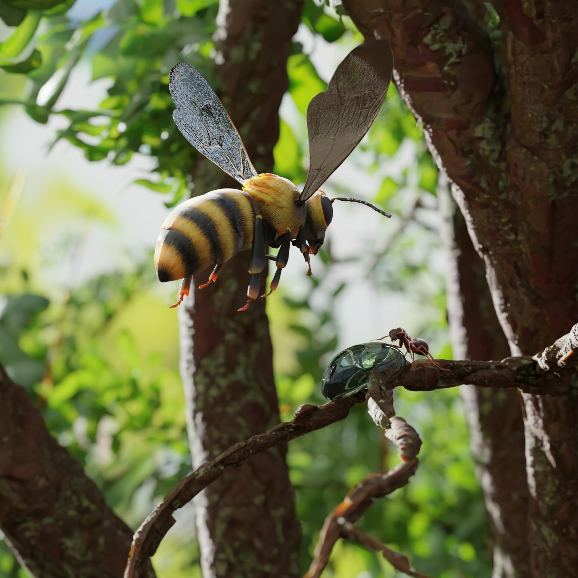 ArtStation - Bee vs ant