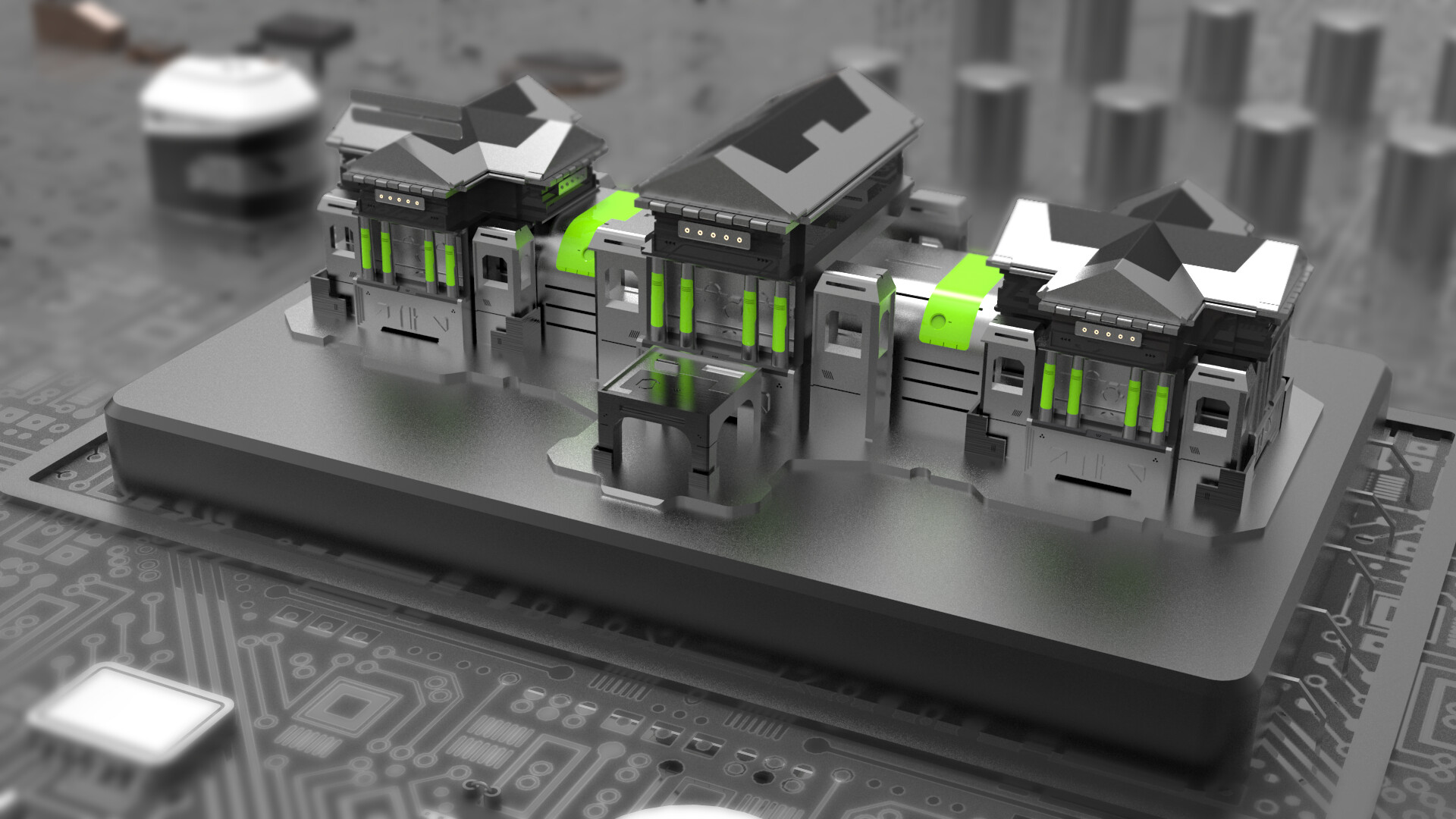 ArtStation - HardSurface Modeling(Chip Building)