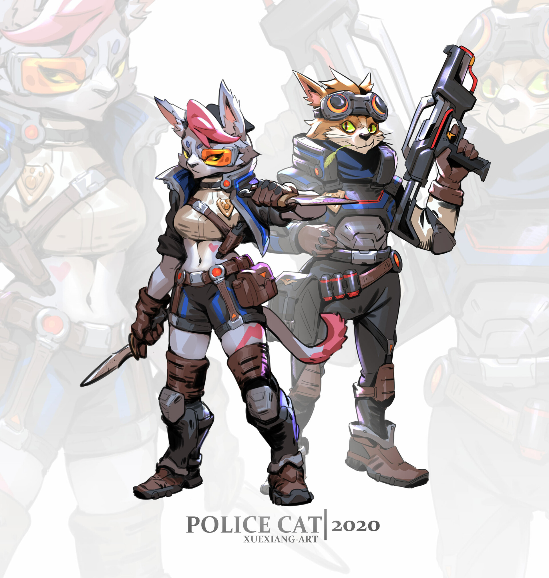 ArtStation - police cat