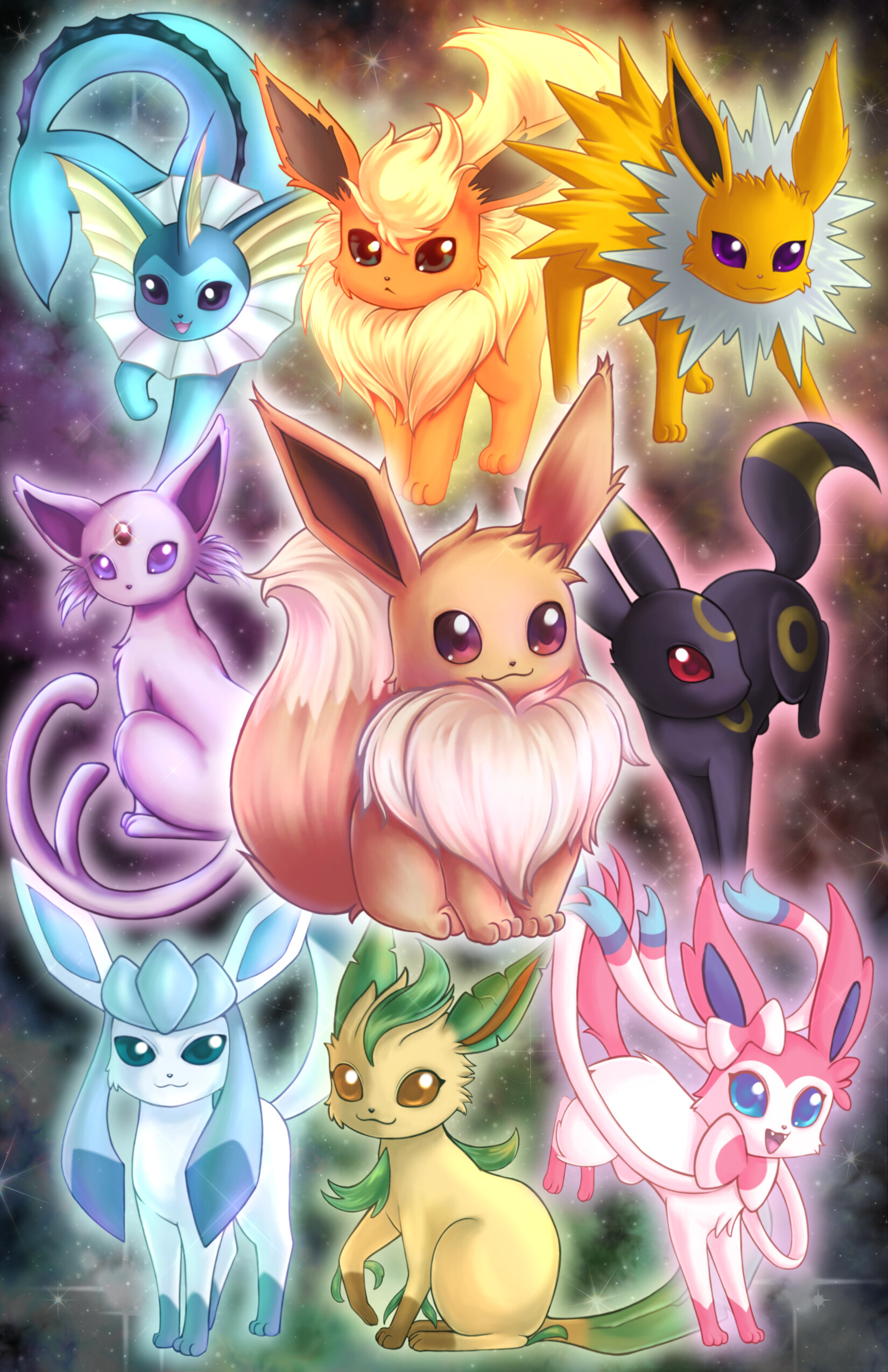 ArtStation - Eeveelution Holographic Print