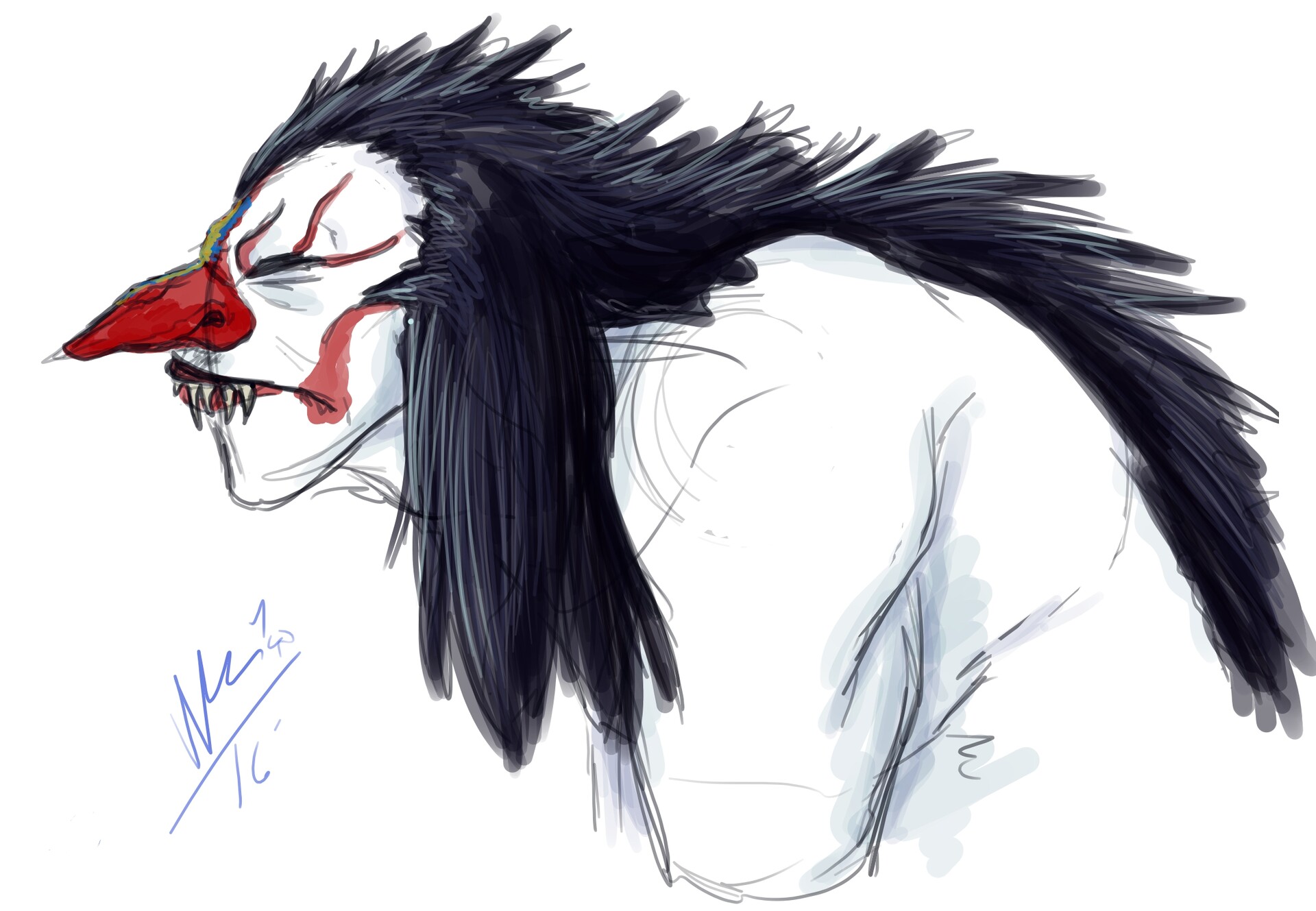 how to draw pennywises nose