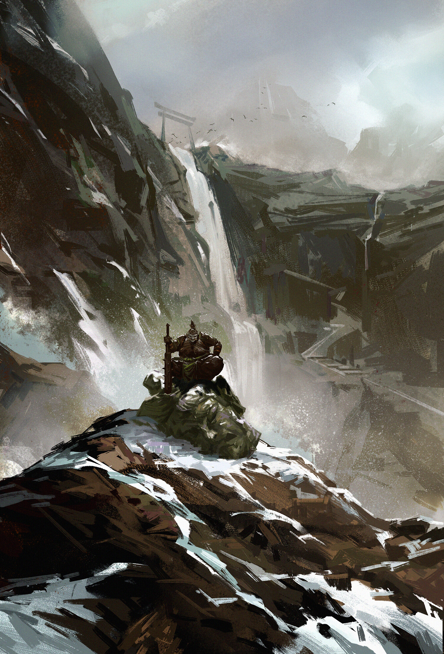 ArtStation - ⛰️Samurai as mountain⛰️