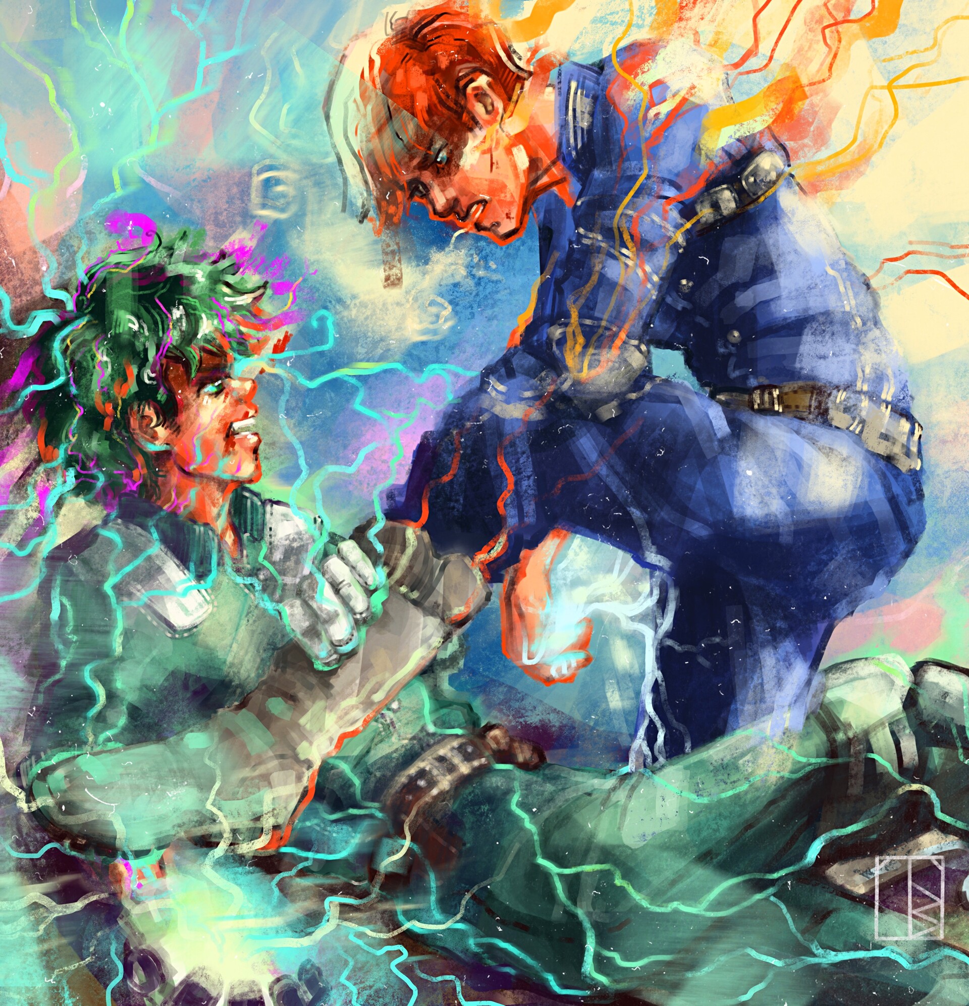 ArtStation - Hero academia (Deku vs Shoto)