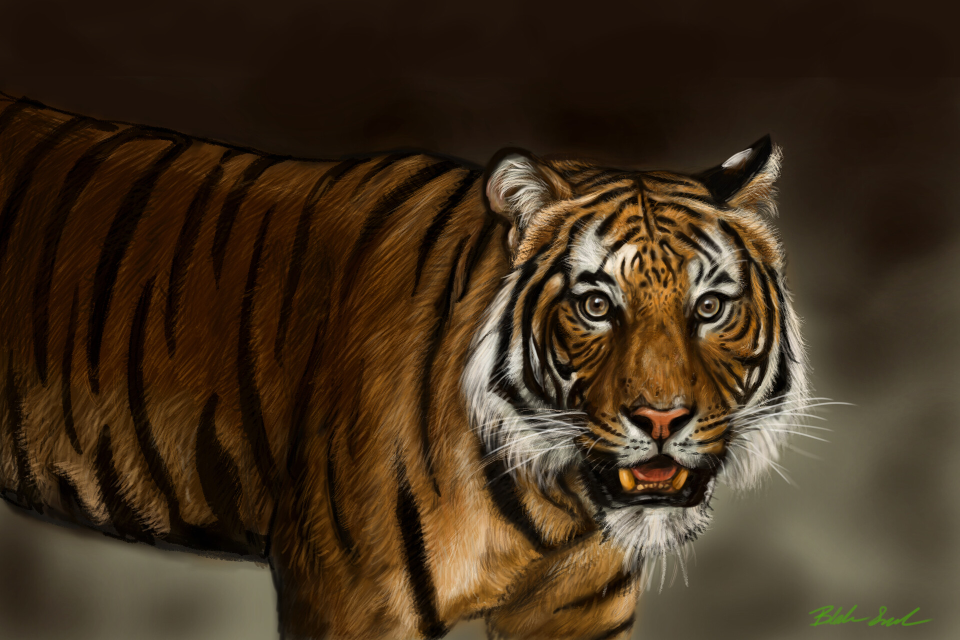 ArtStation - Tiger Digital Painting